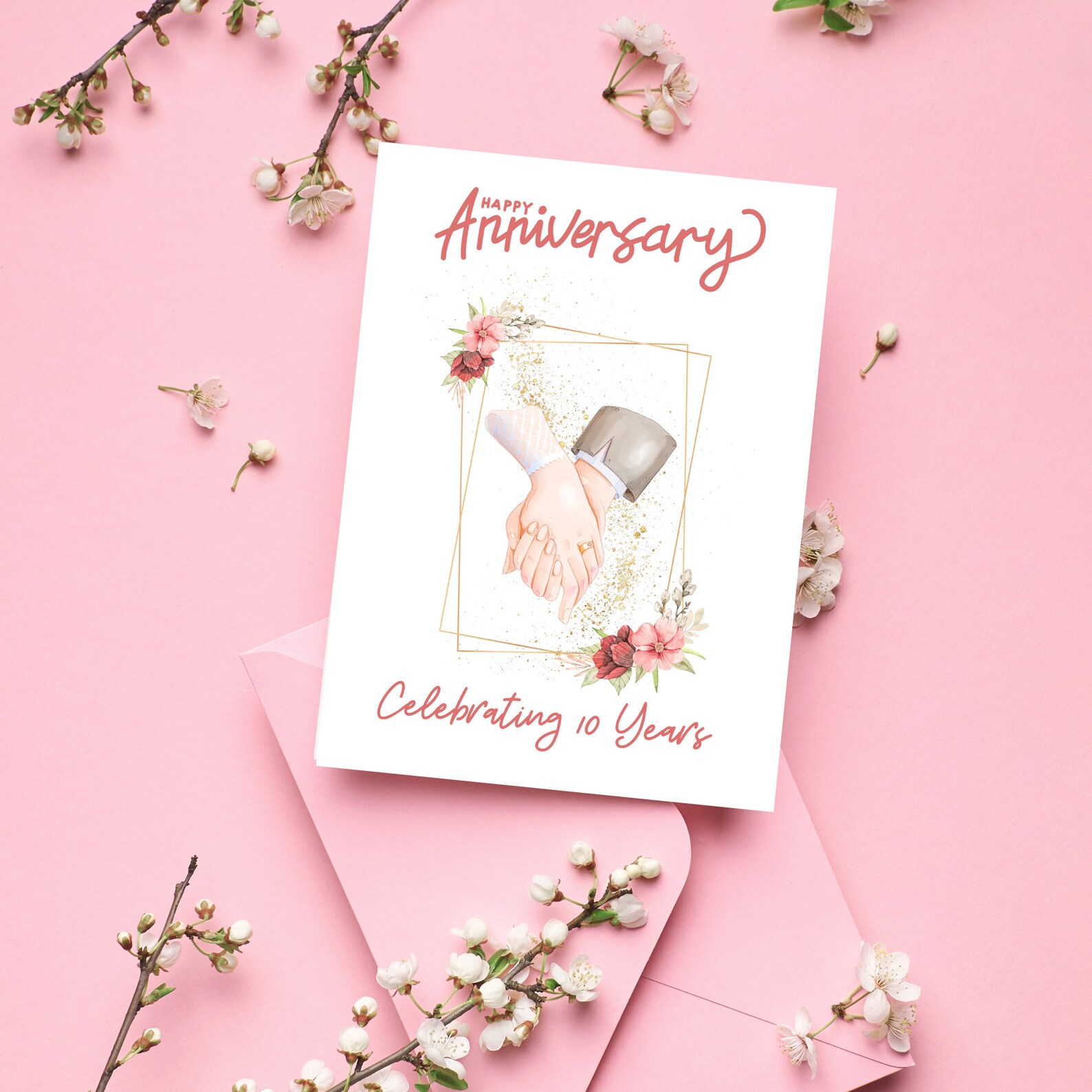 10 Year Anniversary Card, Printable Anniversary Card, 10th Anniversary ...