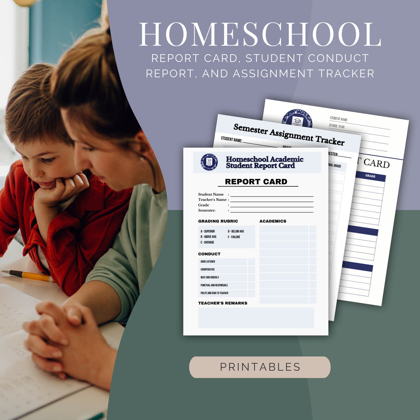 Homeschool Report Card, Homeschool Record Keeping, Homeschool Academic ...