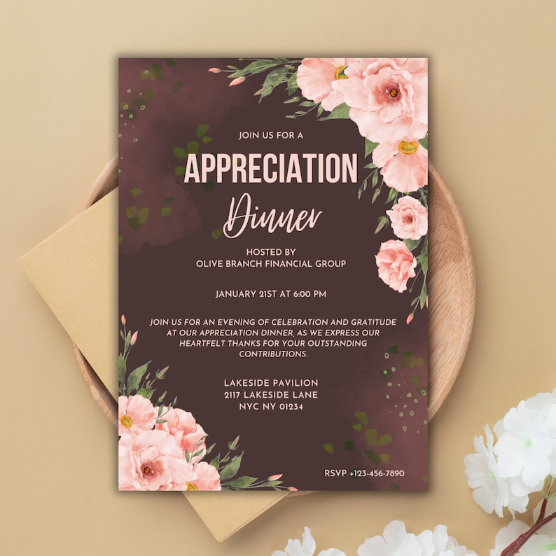 Appreciation Dinner Invitation, Dinner Party, Employee Appreciation ...