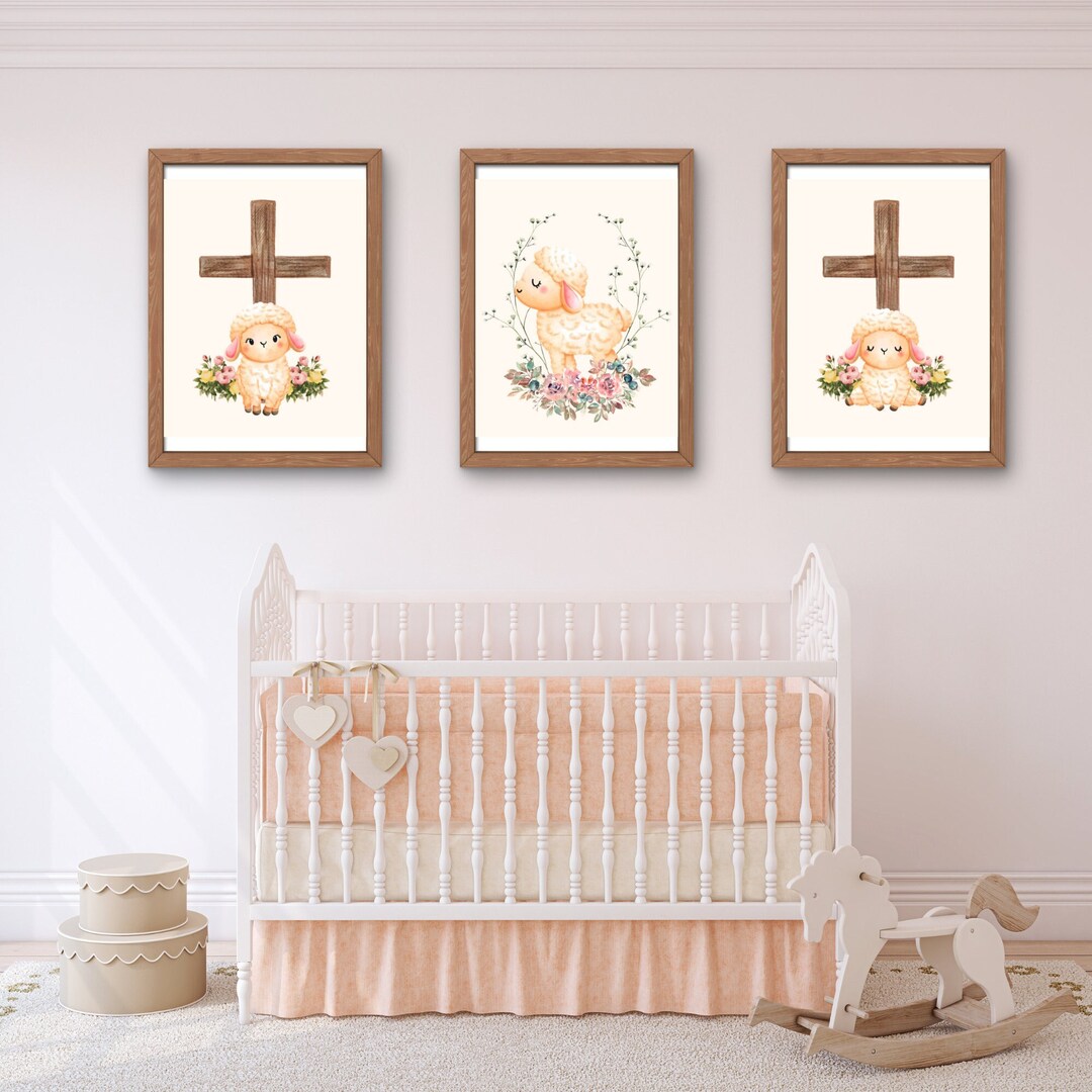 Christian Wall Art Little Lamb Christian Nursery Wall Art - Etsy