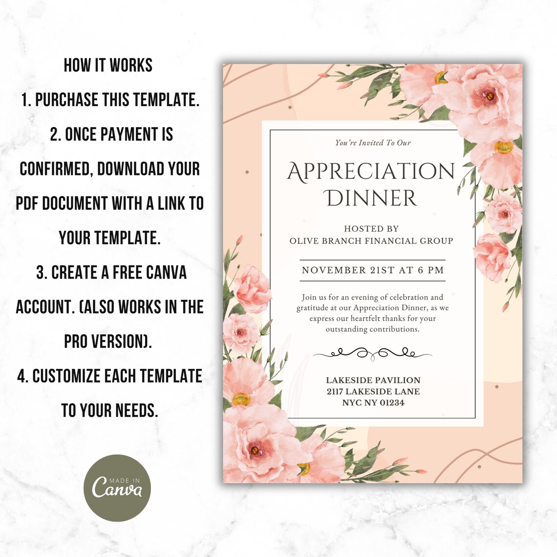 Appreciation Dinner Invitation, Dinner Party, Employee Appreciation ...