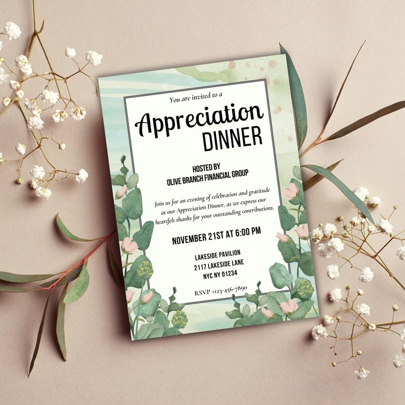 Appreciation Dinner Invitation Staff Appreciation Dinner Party Employee Appreciation Invitation ...