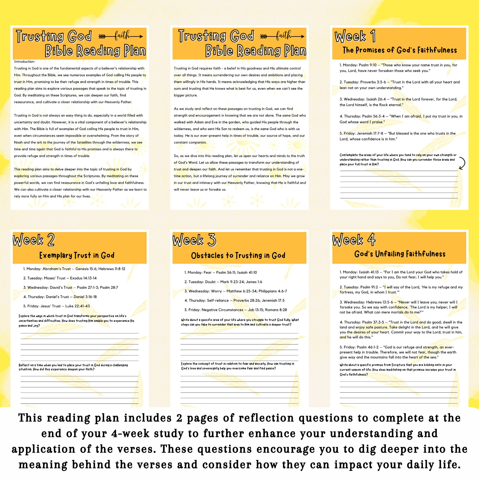 Trusting God Bible Study Printable, Bible Study Guide, Personal Bible ...