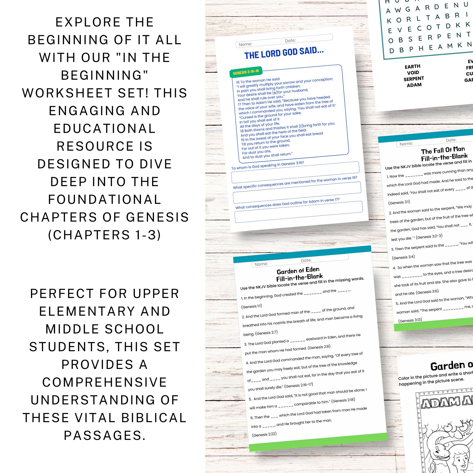 Kids Bible Study Printable, Sunday School Printable, Sunday School ...