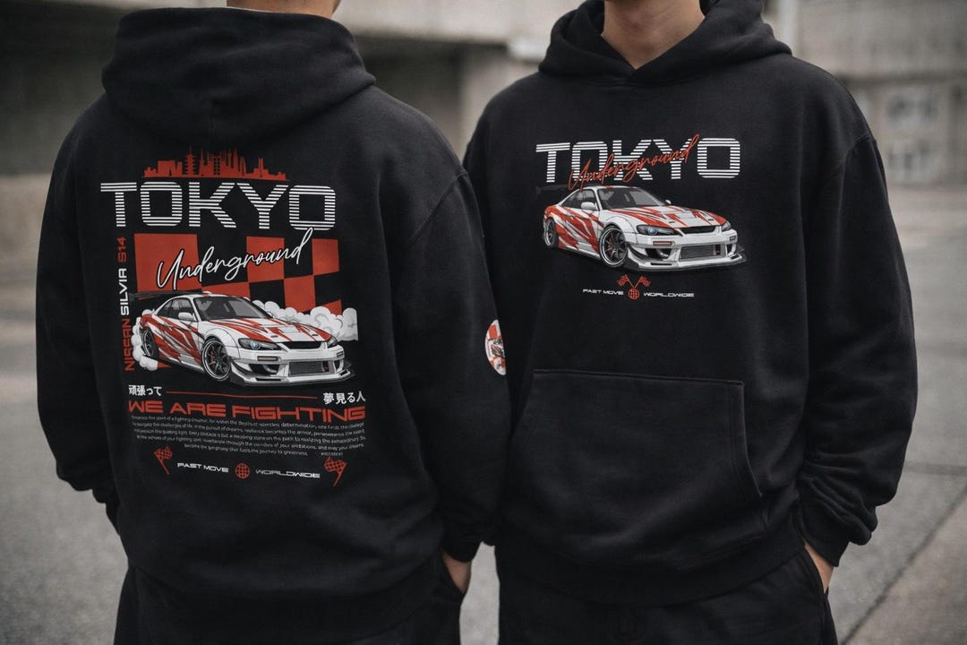 JDM Car Hoodie| Japanese Drift Streetwear | Oversized Racing Sweatshirt ...