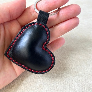 Leather Heart Keychain, Leather Heart Keyring, Small Valentine's Day ...
