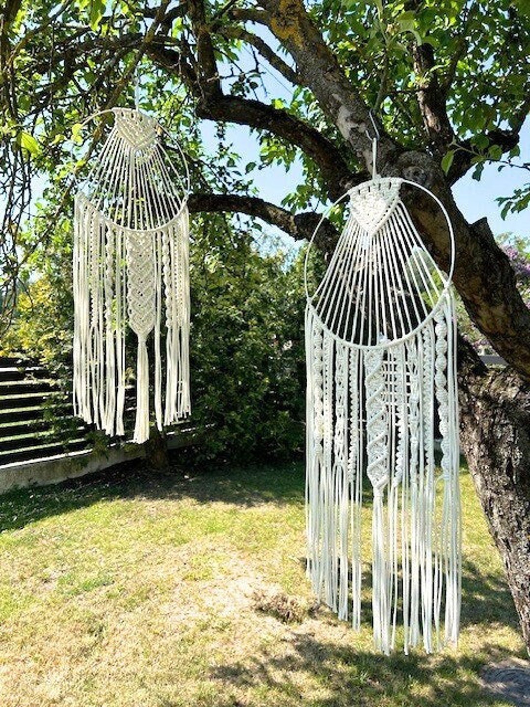 Macrame Dreamcatcher, Outdoor Garden Tree Hanging, Boho Wall Decor ...