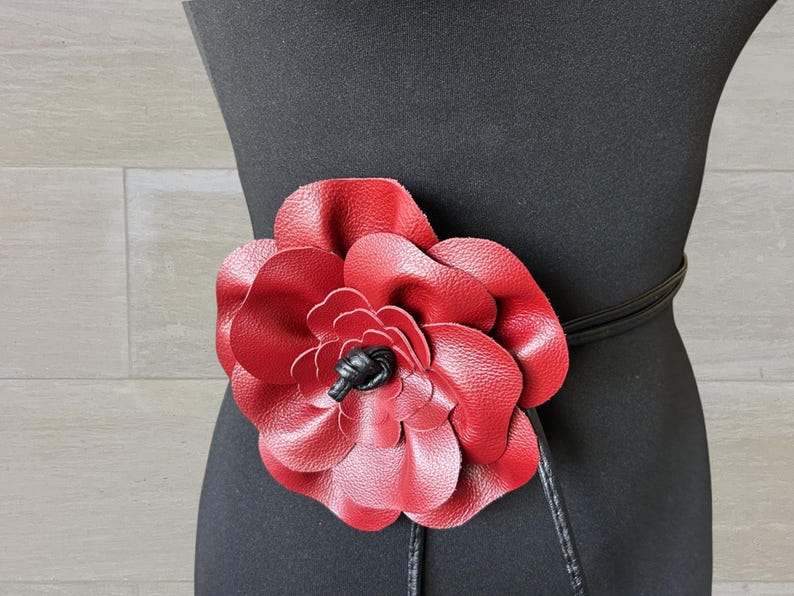 Leather Flower Belt, Festival Belt, Boho Chic Accessory, Large Stylish ...