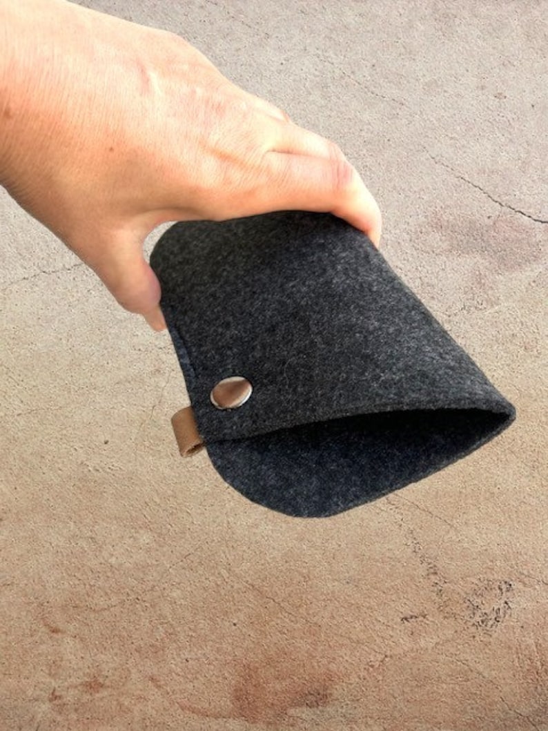 Soft Felt Eyeglass Case With Button and Leather Tag, 2pck Glasses Case ...