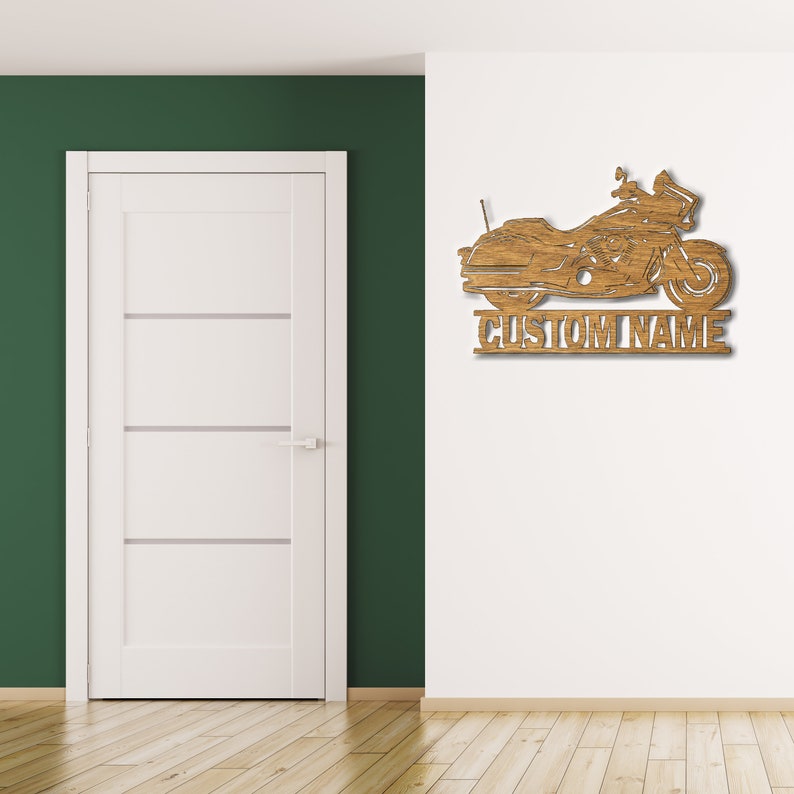 Custom Motorcycle Wooden Wall Art,personalized Motorcycle Garage Name ...