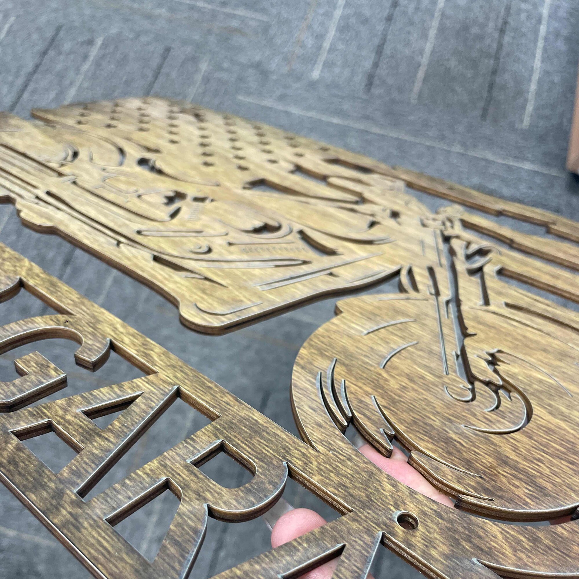 Custom Motorcycle Wooden Wall Art,personalized Motorcycle Garage Name ...