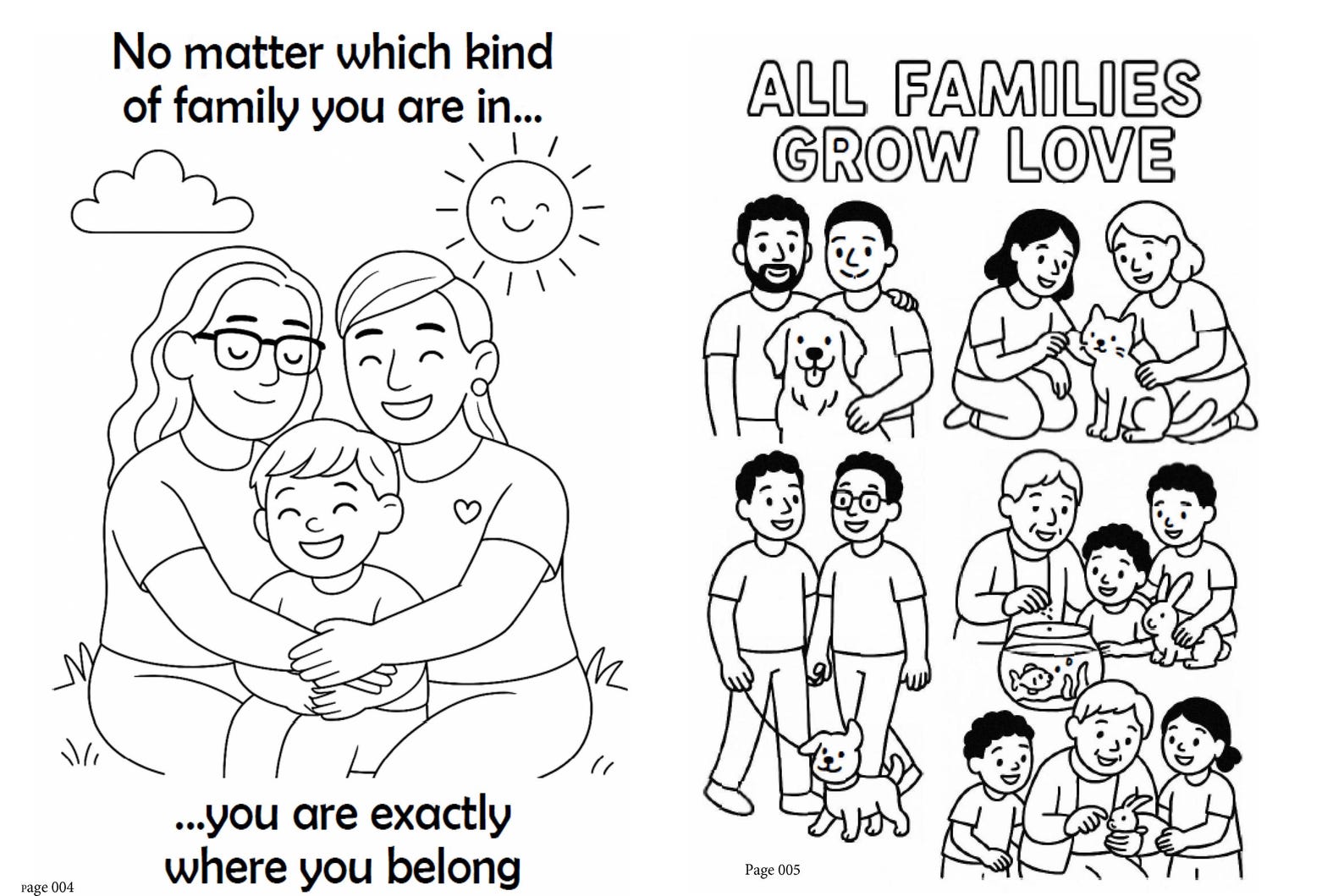 All Families Are Special – Inclusive Family Coloring Page PDF – Diverse ...