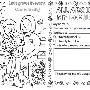 All Families Are Special – Inclusive Family Coloring Page PDF – Diverse ...