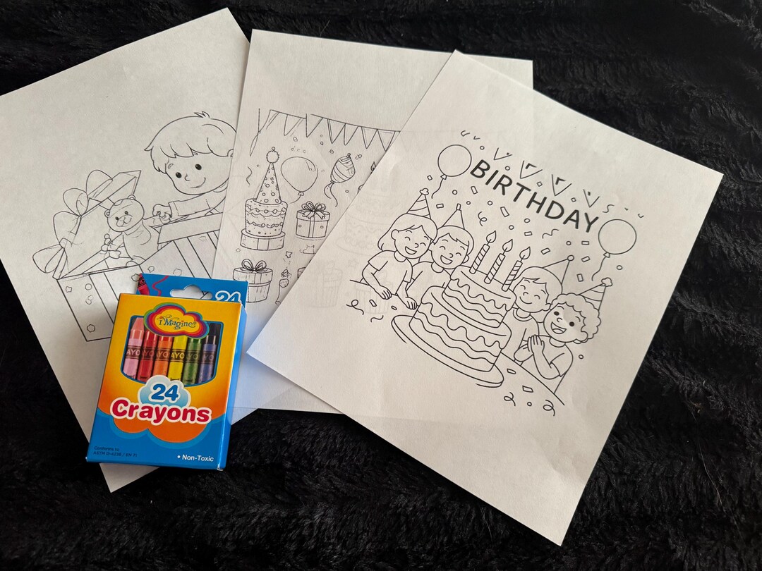 Birthday Coloring Pages for Kids – Printable Party Activity – Cupcakes ...