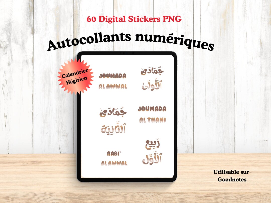 Digital Stickers for Calendars or Digital Diaries, Showing Months ...