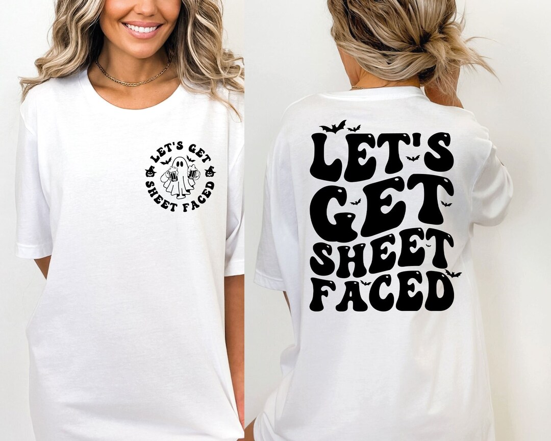 Let's Get Sheet Faced Ghost Svg Halloween Svg Retro Halloween Svg Ghost ...