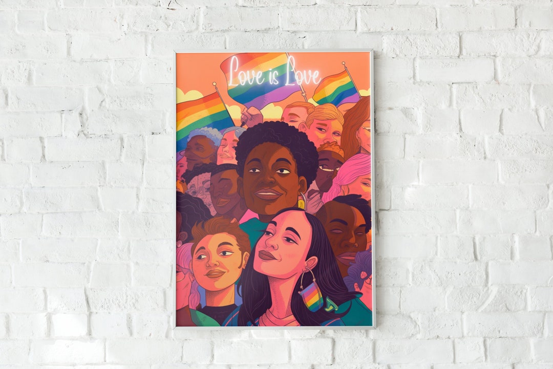 Love is Love Wall Art LGBTQ Printable Symbolizing Inclusivity and Pride ...