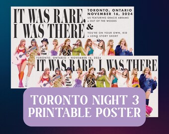 Printable Eras Tour Toronto Night 2 Taylor Poster Digital Download Art ...