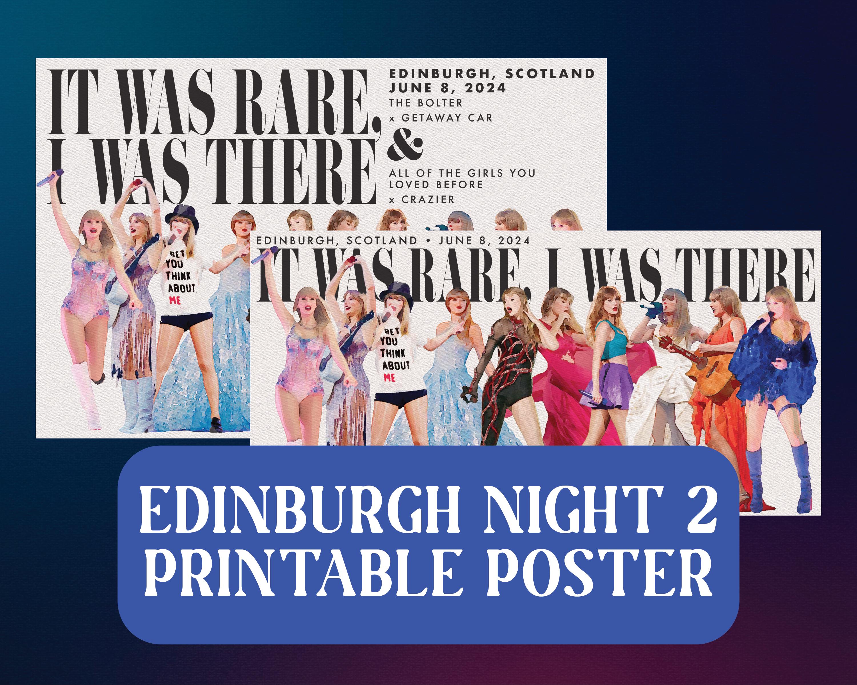Printable Eras Tour Edinburgh Night 2 Taylor Poster Instant Digital ...