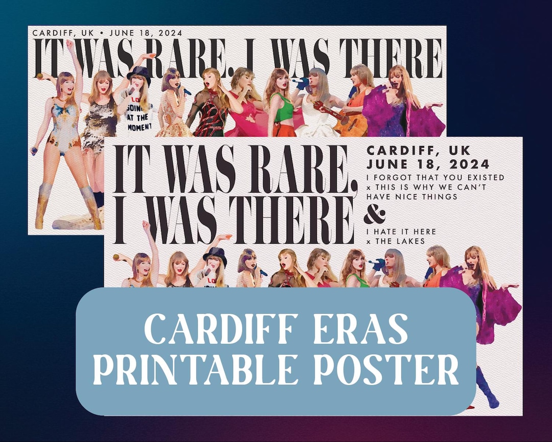 Printable Eras Tour Cardiff UK Taylor Poster Digital Download Art Wall ...