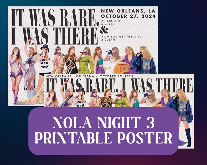 Printable Eras Tour New Orleans Night 3 Taylor Poster Digital Download ...