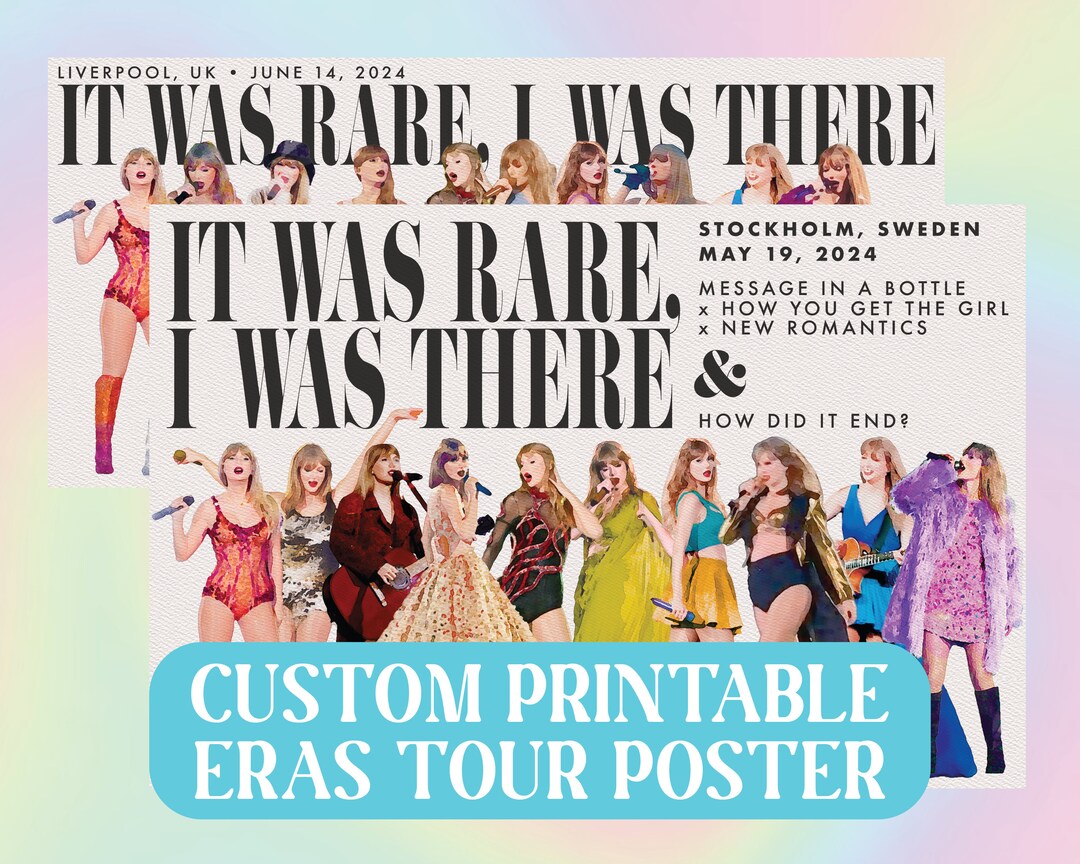 CUSTOM PRINTABLE Eras Tour Taylor Poster Art Print, Outfit and Costume ...