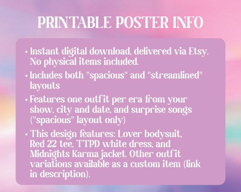 Printable Eras Tour New Orleans Night 1 Taylor Poster Digital Download ...