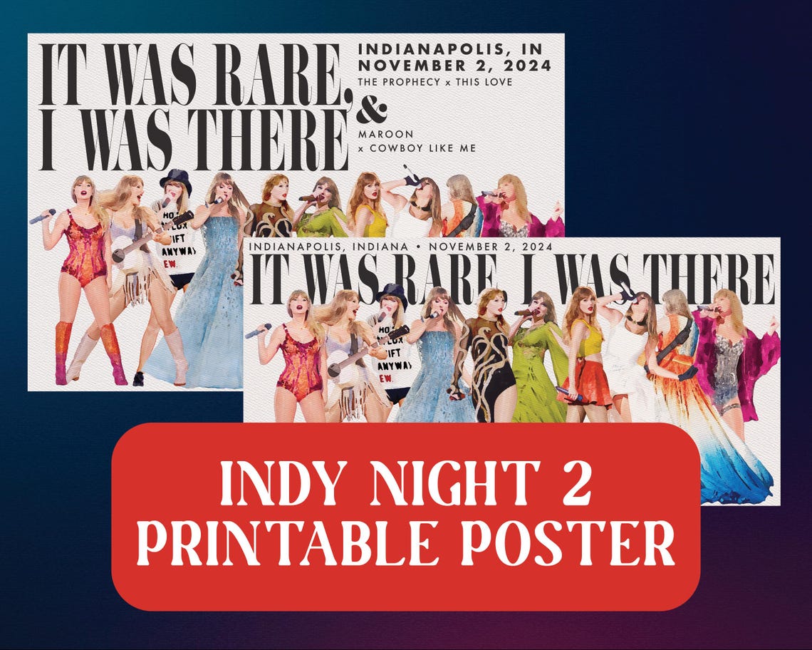 Printable Eras Tour Indianapolis Night 2 Taylor Poster Digital Download ...