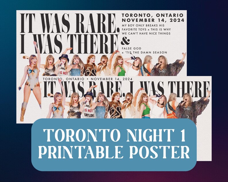 Printable Eras Tour Toronto Night 1 Taylor Poster Digital Download Art ...