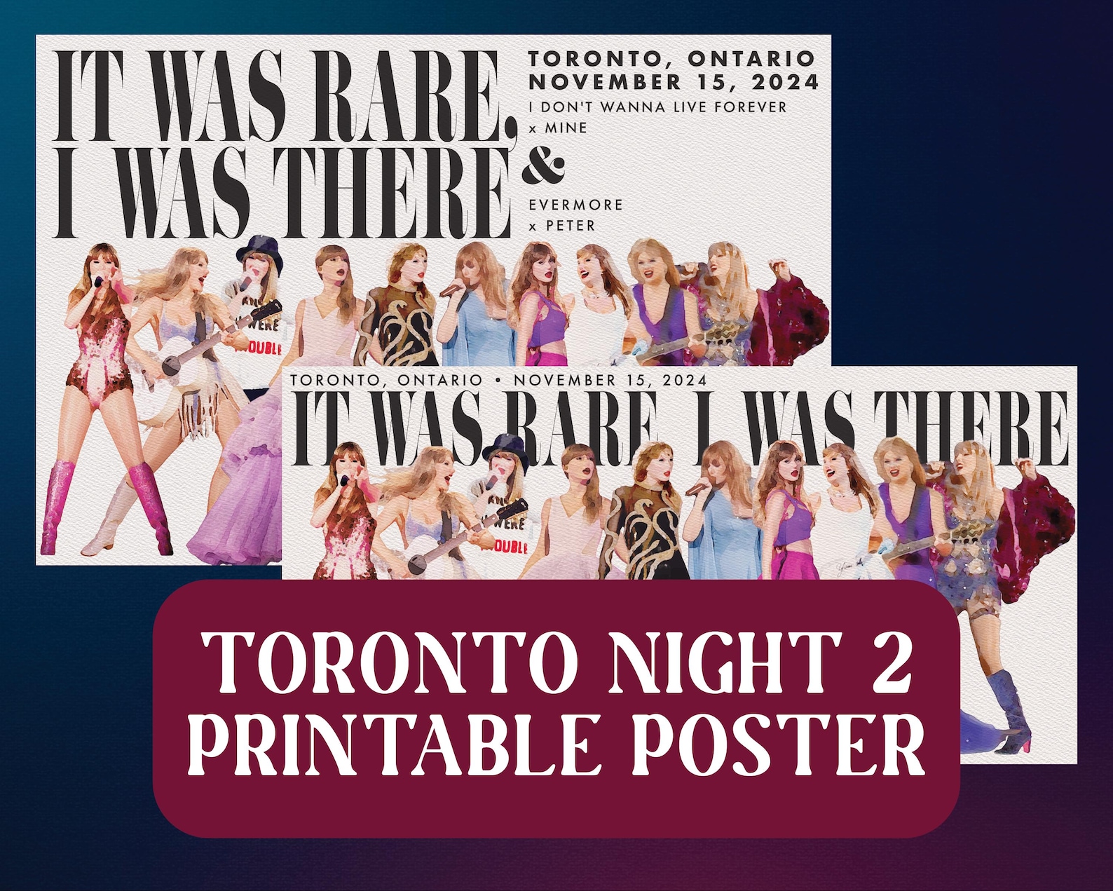 Printable Eras Tour Toronto Night 2 Taylor Poster Digital Download Art ...