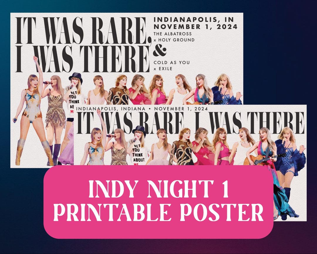 Printable Eras Tour Indianapolis Night 1 Taylor Poster Digital Download ...