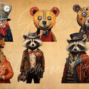 Whimsical Fox and Co Cliparts 26 Png Racoon Bear Squirrel Owl ...