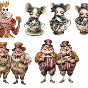 30 Transparent Pngs Alice in Wonderland 24 Whimsical JPG Backgrounds ...