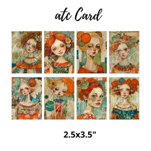 10 JPG Images Pretty Young Girls With Red and Eccentric Hair Instant ...