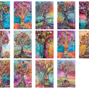 16 Half Paper Colored Tree Floral Backgrounds Scrapbook Backgrounds JPG ...