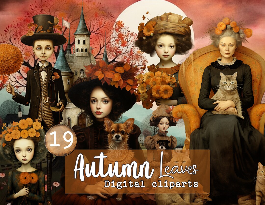 Victorian Ladies Autumn Scrapbooking Kit, 10 Elements, 6 Papers, Junk ...