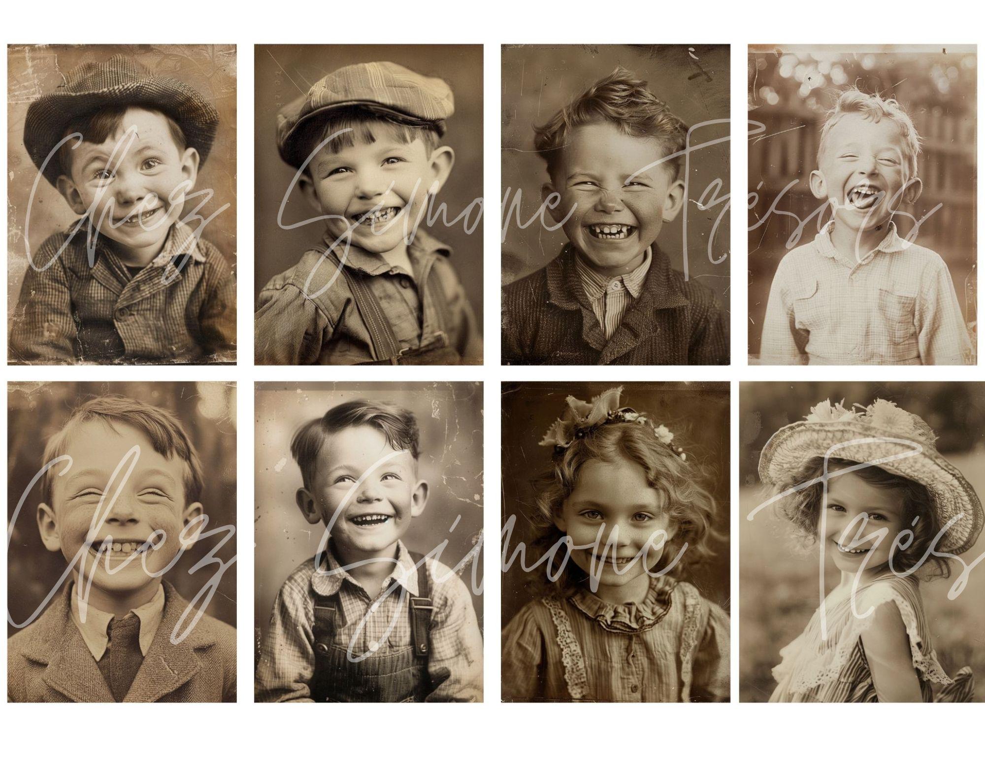 Cliparts 60 Expressive Vintage Photos Emotional Retro Portraits Grimace ...