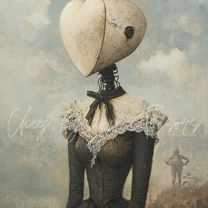 Cliparts 10 Images of Black Gothic Robot Woman Red Heart Instant ...