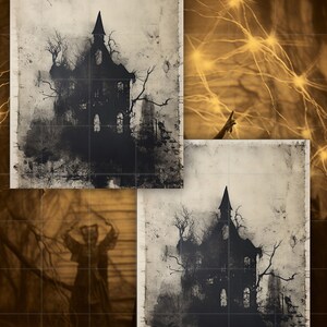 Haunted Houses 12 Images Creepy Junk Journal Scrapbooking Art DIY ...
