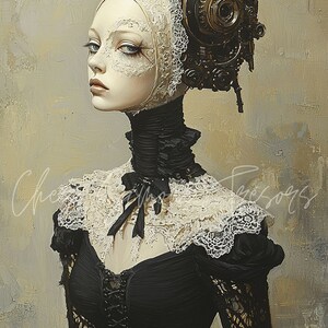 Cliparts 10 Images of Black Gothic Robot Woman Red Heart Instant ...