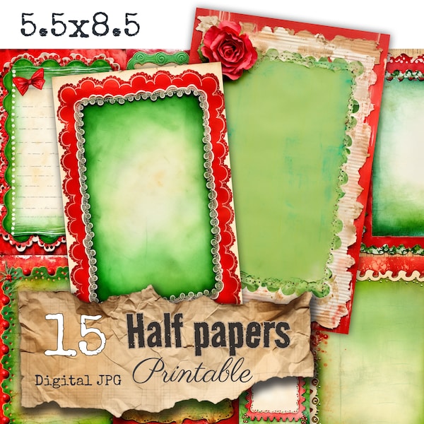 Junk Journal Background Half Papers - Etsy