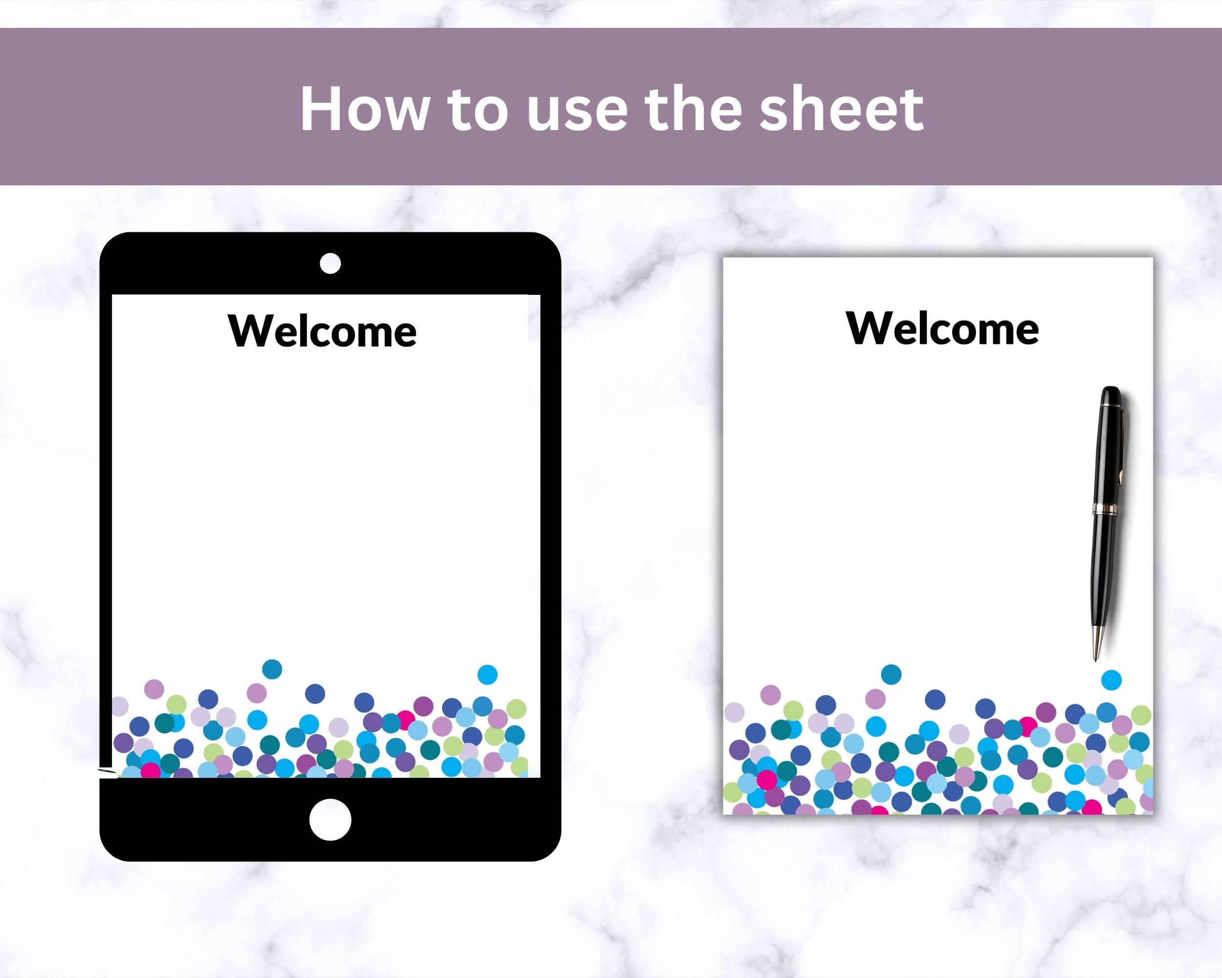 Digital Download One-pager for Reference Guides, Agendas, Parties, or ...