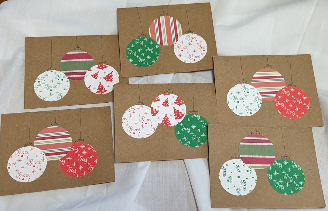 Set of 6 Christmas Ornament Cards - Etsy