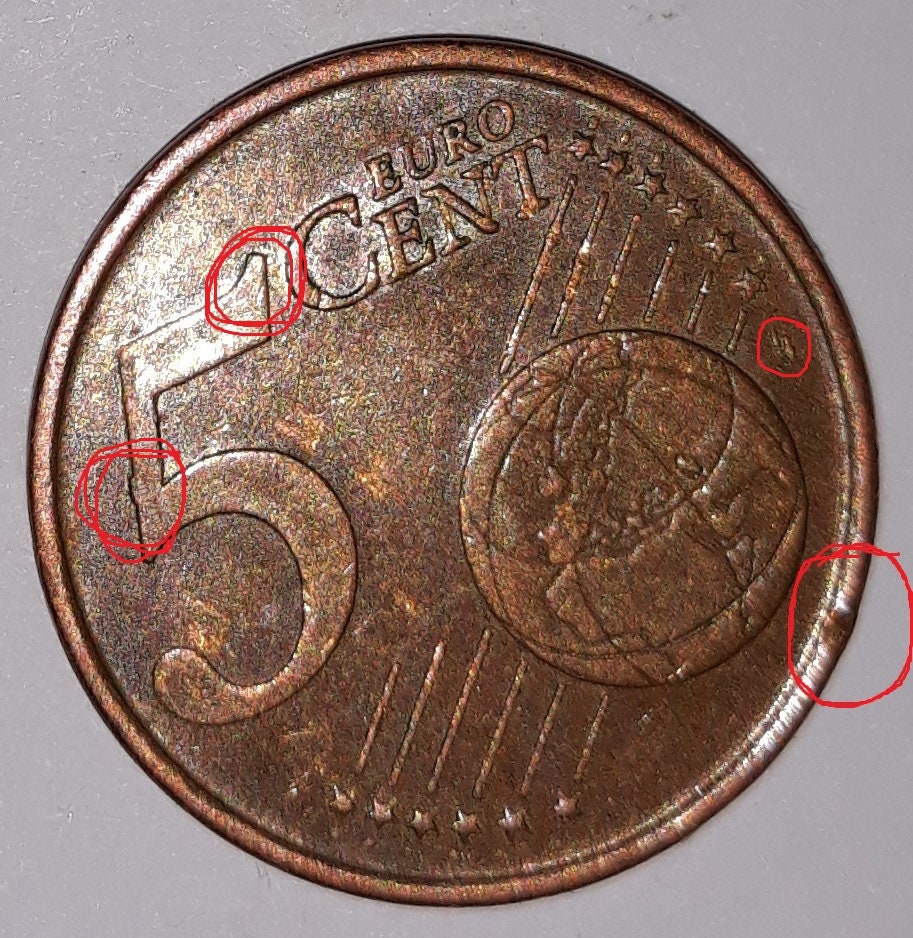 Double Misminting 5 Cent Euro Coin Porty Gal, Portugal - Etsy