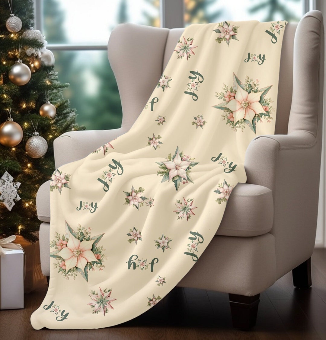 Christmas Blanket Pink Holiday Blanket Minky Pink Star Christmas ...