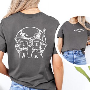 2 Player Baseball Mom Shirt Custom 2 Sided Baseball Shirt Game Day ...