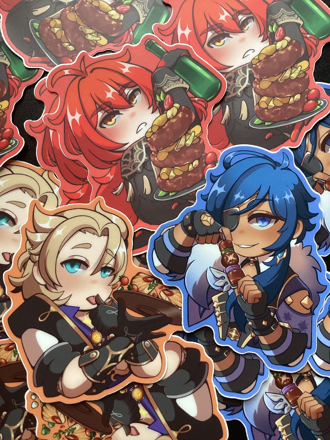 Specialty Dish Stickers! - Mondstadt Edition: Albedo Diluc Kaeya Amber ...