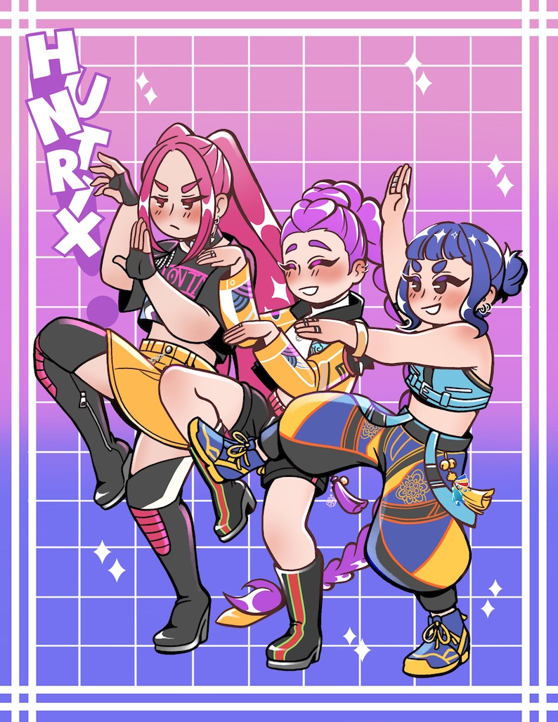 Kpop Demon Hunters Print | KPDH Huntrix Print + Sussie Derpy Sticker - Etsy