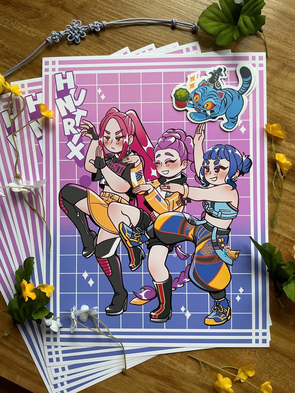 Kpop Demon Hunters Print | KPDH Huntrix Print + Sussie Derpy Sticker - Etsy