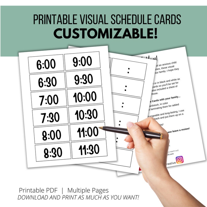 Printable Visual Schedule Cards Routines & Schedule Back to School ...